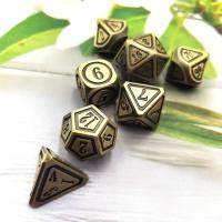 China Antique Bronze Metal Dice Set Fifth Person Gaming Color Stray Earth Alloy Dice for sale