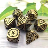 China Antique Bronze Metal Dice Set Fifth Person Gaming Color Stray Earth Alloy Dice for sale