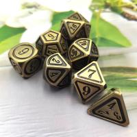 China Antique Bronze Metal Dice Set Fifth Person Gaming Color Stray Earth Alloy Dice for sale
