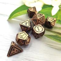 China Antique Bronze Metal Dice Set Fifth Person Gaming Color Stray Earth Alloy Dice for sale