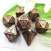 China Antique Bronze Metal Dice Set Fifth Person Gaming Color Stray Earth Alloy Dice for sale