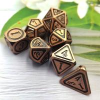 China Antique Bronze Metal Dice Set Fifth Person Gaming Color Stray Earth Alloy Dice for sale