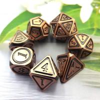 China Antique Bronze Metal Dice Set Fifth Person Gaming Color Stray Earth Alloy Dice for sale