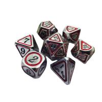 China Antique Bronze Metal Dice Set Fifth Person Gaming Color Stray Earth Alloy Dice for sale