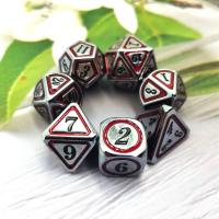 China Antique Bronze Metal Dice Set Fifth Person Gaming Color Stray Earth Alloy Dice for sale