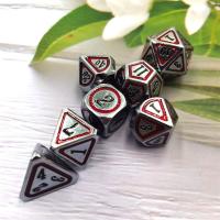 China Antique Bronze Metal Dice Set Fifth Person Gaming Color Stray Earth Alloy Dice for sale
