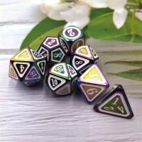China Solid Colorful Metal Dice Set Electric Sword Craft Dragon And Dungeon for sale
