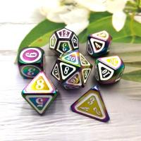 China Solid Colorful Metal Dice Set Electric Sword Craft Dragon And Dungeon for sale