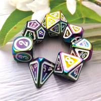 China Solid Colorful Metal Dice Set Electric Sword Craft Dragon And Dungeon for sale