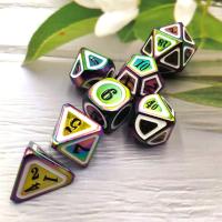 China Solid Colorful Metal Dice Set Electric Sword Craft Dragon And Dungeon for sale
