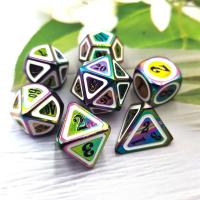 China Solid Colorful Metal Dice Set Electric Sword Craft Dragon And Dungeon for sale
