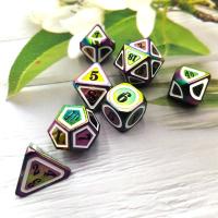 China Solid Colorful Metal Dice Set Electric Sword Craft Dragon And Dungeon for sale