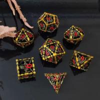 China Antique Hollow Metal Dice Suite Dragon And Underground City Board Game DND RPG for sale