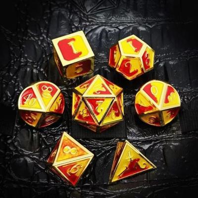 China Colorful Enamel Craftsmanship Solid Metal Dice Dragon And Board Game DND RPG for sale