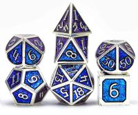 China Shining Golden Powder Solid Metal Dice Set Board Game Dragon And Dungeon DND RPG for sale