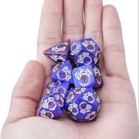 China multi faceted solid metal dice set DND RPG Colorful Flying Dragon Crucho Board Game for sale