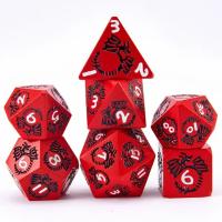 China multi faceted solid metal dice set DND RPG Colorful Flying Dragon Crucho Board Game for sale