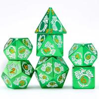 China multi faceted solid metal dice set DND RPG Colorful Flying Dragon Crucho Board Game for sale