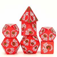 China multi faceted solid metal dice set DND RPG Colorful Flying Dragon Crucho Board Game for sale