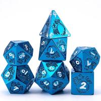China multi faceted solid metal dice set DND RPG Colorful Flying Dragon Crucho Board Game for sale