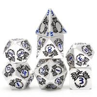 China multi faceted solid metal dice set DND RPG Colorful Flying Dragon Crucho Board Game for sale