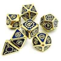 China Colorful Gear Solid Metal Dice Set Board Game Kuusu DND RPG for sale