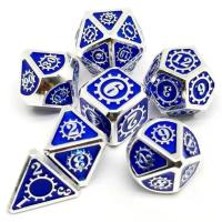 China Colorful Gear Solid Metal Dice Set Board Game Kuusu DND RPG for sale