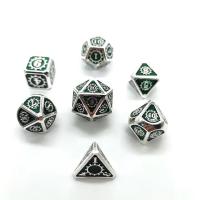 China Colorful Gear Solid Metal Dice Set Board Game Kuusu DND RPG for sale