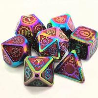 China Colorful Gear Solid Metal Dice Set Board Game Kuusu DND RPG for sale
