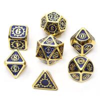 China Colorful Gear Solid Metal Dice Set Board Game Kuusu DND RPG for sale