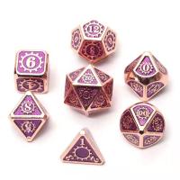 China Colorful Gear Solid Metal Dice Set Board Game Kuusu DND RPG for sale