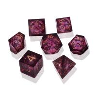 China Red Flow Sand Liquid Resin Dice Set RPG DND COC Running Group for sale