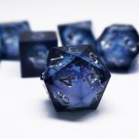 China Red Flow Sand Liquid Resin Dice Set RPG DND COC Running Group for sale