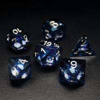 China Red Flow Sand Liquid Resin Dice Set RPG DND COC Running Group for sale