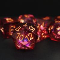 China Red Flow Sand Liquid Resin Dice Set RPG DND COC Running Group for sale