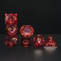 China Red Flow Sand Liquid Resin Dice Set RPG DND COC Running Group for sale