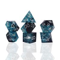 China Blue Black Resin Material Dice Set Dragon And Dungeon Polyhedral for sale
