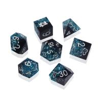 China Blue Black Resin Material Dice Set Dragon And Dungeon Polyhedral for sale