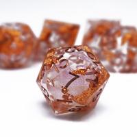 China Yellow Flurry Line RPG Resin Dice Set Krusu DND For Gifts And Collections for sale