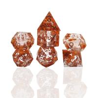 China Yellow Flurry Line RPG Resin Dice Set Krusu DND For Gifts And Collections for sale