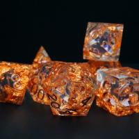 China Yellow Flurry Line RPG Resin Dice Set Krusu DND For Gifts And Collections for sale