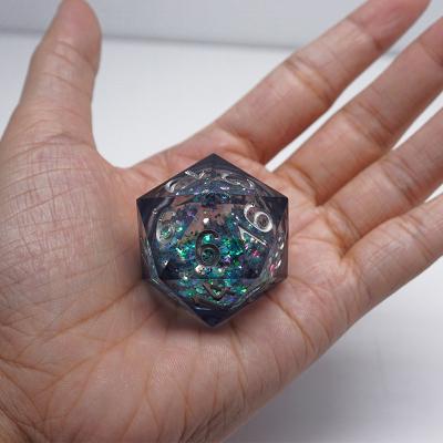 China One Sequined Liquid Flow Sand Resin Dice# Dnd#Rpg#Coc Smooth Edge for sale