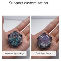 China One Sequined Liquid Flow Sand Resin Dice# Dnd#Rpg#Coc Smooth Edge for sale