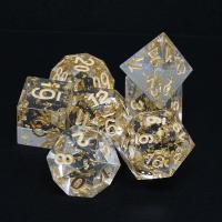 China Handcraft Gold Foil Resin RPG Dice Set Dragon And Duct#Dnd#Rpg#Coc for sale