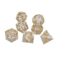 China Handcraft Gold Foil Resin RPG Dice Set Dragon And Duct#Dnd#Rpg#Coc for sale