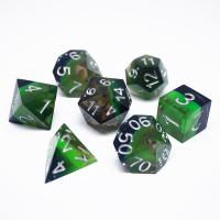 China Green Resin Digital Dice Set Multi -Faceted Tablet Game Dice#Rpg#Dnd#Coc for sale
