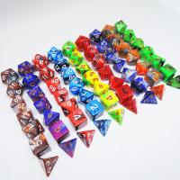 China Poly Color Resin Dice Set#Rpg#Dnd#Coc Marble Pattern Preminum and Luxury for sale