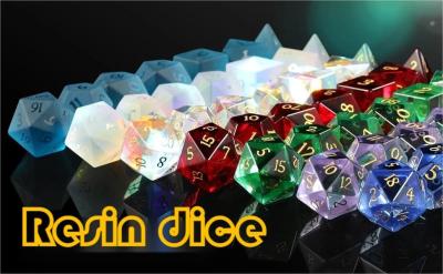 China Multi -Color Resin material Dice Set#Rpg#Dnd#Coc Transparent for sale