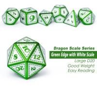 China Green Dragon Scale Metal Dice Set Multi-Faceted Board Game Dragon And Dungeon#Dnd#Coc for sale