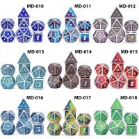 China Green Dragon Scale Metal Dice Set Multi-Faceted Board Game Dragon And Dungeon#Dnd#Coc for sale